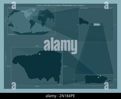 Toa Alta, municipality of Puerto Rico. High resolution satellite map ...