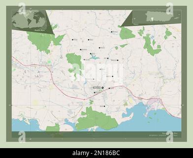 Yauco, municipality of Puerto Rico. Open Street Map. Locations of major ...