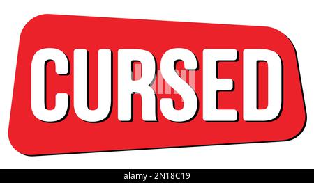 CURSED text written on red rectangle stamp sign Stock Photo - Alamy