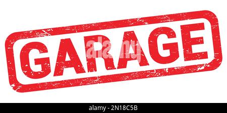 GARAGE text written on red round stamp sign Stock Photo - Alamy