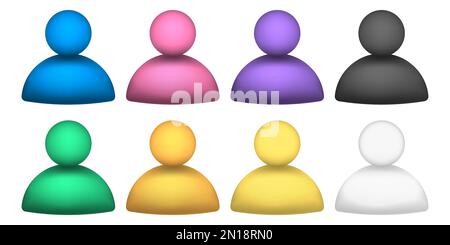 Set of multicolored human personal symbols. 3d realistic icon set ...