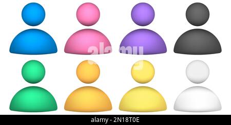 Set of multicolored human personal symbols. 3d realistic icon set ...