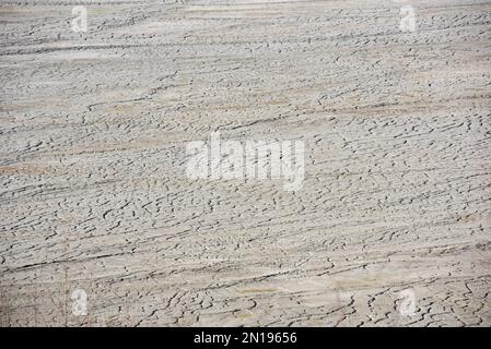 Muddy waters in a decantation pond. Toxic residuals from a copper mine ...