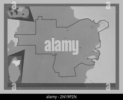 Al Khor, municipality of Qatar. Grayscale elevation map with lakes and ...
