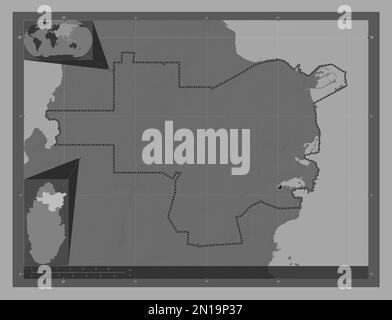 Al Khor, municipality of Qatar. Bilevel elevation map with lakes and ...