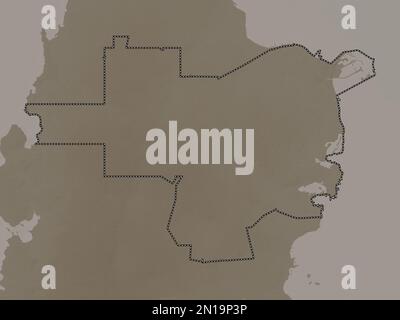 Al Khor, municipality of Qatar. Colored elevation map with lakes and ...