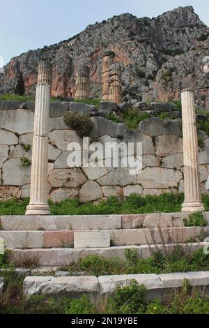 Section of polygonal wall at Delphi, Greece Stock Photo - Alamy