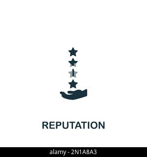 Reputation icon. Monochrome simple sign from core values collection ...