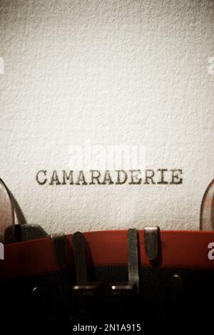 Camaraderie word written with a typewriter Stock Photo - Alamy