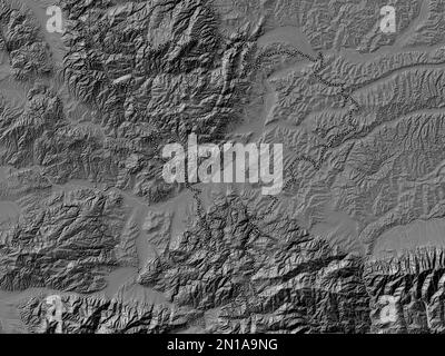 Alba, county of Romania. Bilevel elevation map with lakes and rivers ...