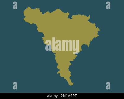 Shape of Alba, county of Romania, with its capital isolated on white ...
