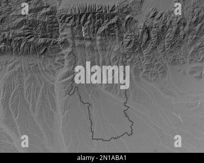 Arges, county of Romania. Elevation map colored in wiki style with ...