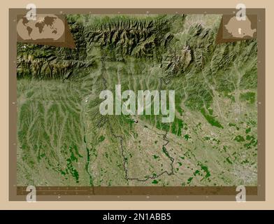 Arges, county of Romania. Low resolution satellite map Stock Photo - Alamy