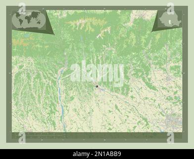Arges, county of Romania. Open Street Map. Locations and names of major ...