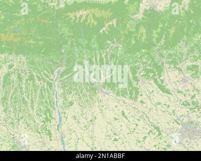 Arges, county of Romania. Open Street Map. Locations and names of major ...