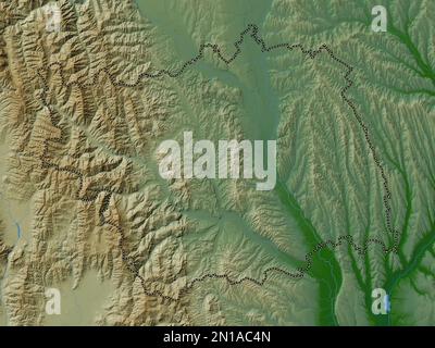 Bacau, county of Romania. Elevation map colored in wiki style with ...