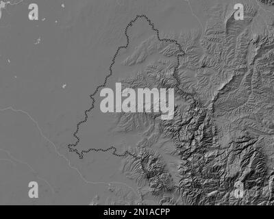 Bihor, county of Romania. Bilevel elevation map with lakes and rivers ...