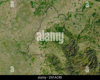 Bihor, county of Romania. Low resolution satellite map. Locations of ...