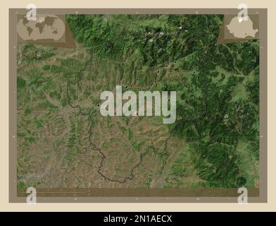 Bistrita-Nasaud, county of Romania. High resolution satellite map ...