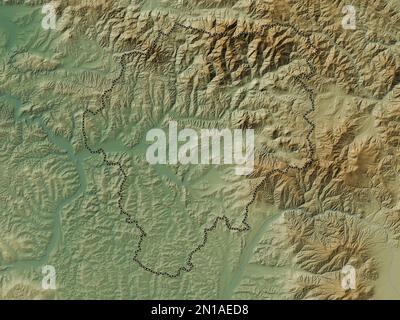 Bistrita-Nasaud, county of Romania. Elevation map colored in wiki style ...