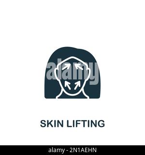 Skin lifting icon. Monochrome simple sign from cosmetology collection ...