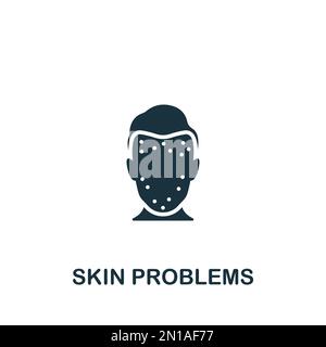 Skin problems icon. Monochrome simple sign from cosmetology collection ...