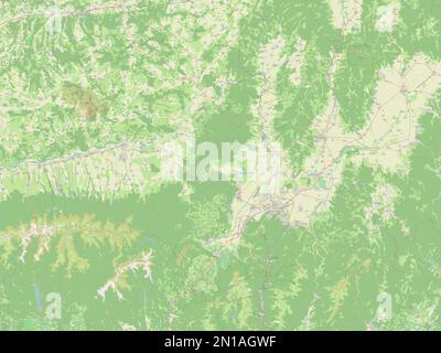 Brasov, county of Romania. Open Street Map. Locations and names of ...