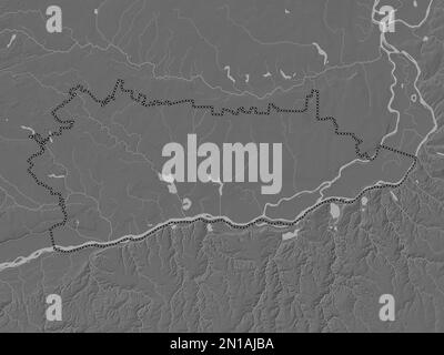 Calarasi, county of Romania. Bilevel elevation map with lakes and ...