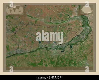 Calarasi, county of Romania. High resolution satellite map. Locations ...