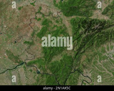 Caras-Severin, county of Romania. High resolution satellite map. Corner ...