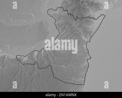 Constanta, county of Romania. Grayscale elevation map with lakes and ...
