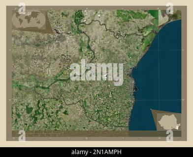 Constanta, county of Romania. High resolution satellite map. Corner ...