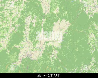 Covasna, county of Romania. Open Street Map. Locations and names of ...