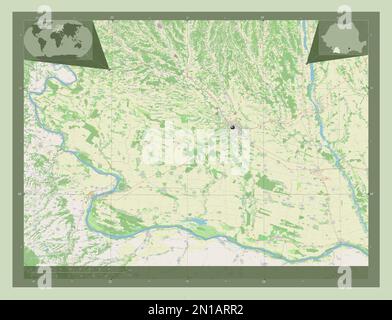 Dolj, county of Romania. Open Street Map. Locations and names of major ...