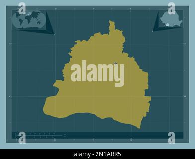 Dolj, county of Romania. Solid color shape. Locations and names of ...