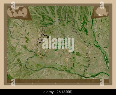 Dolj, county of Romania. Low resolution satellite map Stock Photo - Alamy