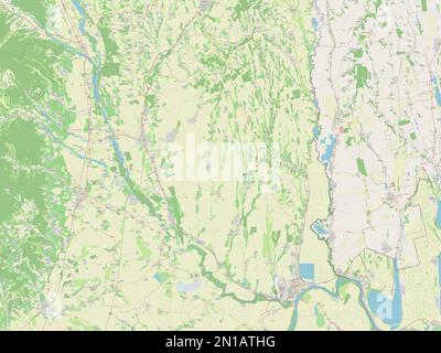 Galati, county of Romania. Open Street Map. Locations of major cities ...