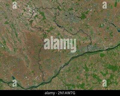 Giurgiu, county of Romania. High resolution satellite map. Locations ...