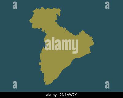 Giurgiu, county of Romania. Solid color shape. Locations and names of ...