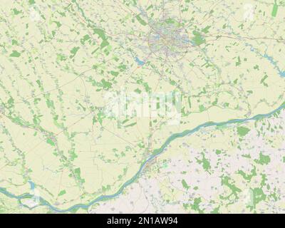 Giurgiu, county of Romania. Open Street Map. Locations of major cities ...