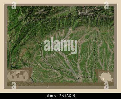 Gorj, county of Romania. High resolution satellite map Stock Photo - Alamy