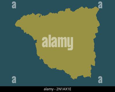 Shape of Gorj, county of Romania, with its capital isolated on solid ...