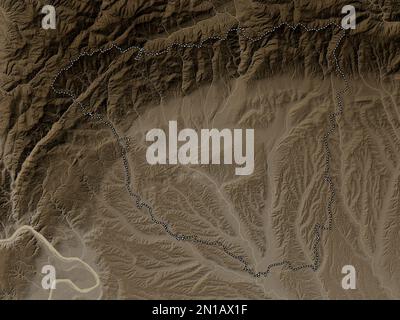 Gorj, county of Romania. Colored elevation map with lakes and rivers ...