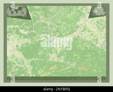 Hunedoara, county of Romania. Open Street Map. Locations and names of ...