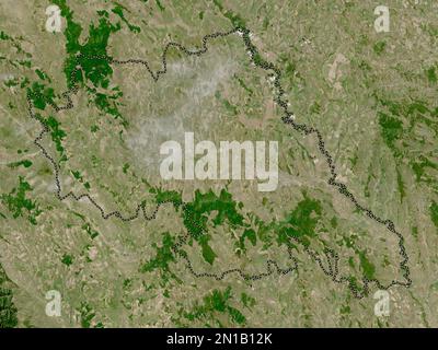 Iasi, county of Romania. Low resolution satellite map. Locations and ...