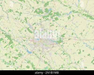 Ilfov, county of Romania. Open Street Map. Corner auxiliary location ...
