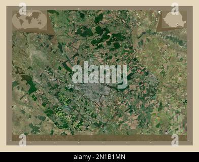 Ilfov, county of Romania. High resolution satellite map Stock Photo - Alamy