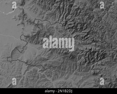 Maramures, county of Romania. Grayscale elevation map with lakes and ...