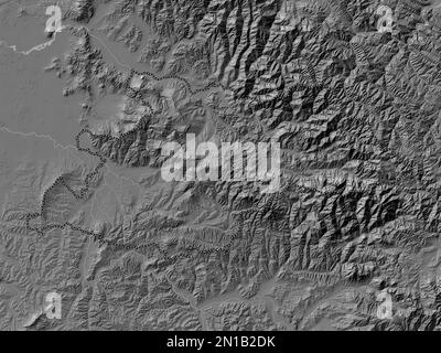 Maramures, county of Romania. Bilevel elevation map with lakes and ...