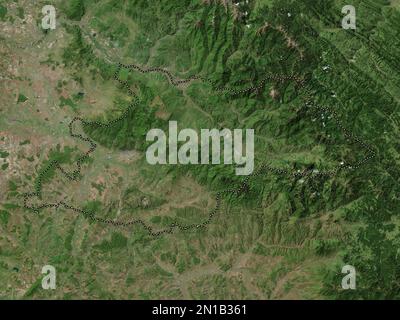 Maramures, county of Romania. High resolution satellite map. Locations ...